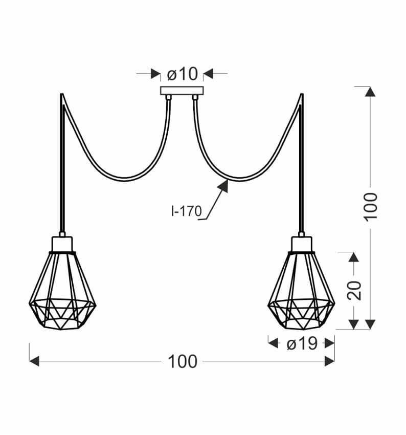 Kuchenna lampa wisząca Primo loft nad wyspę czarna złota - MLAMP.pl