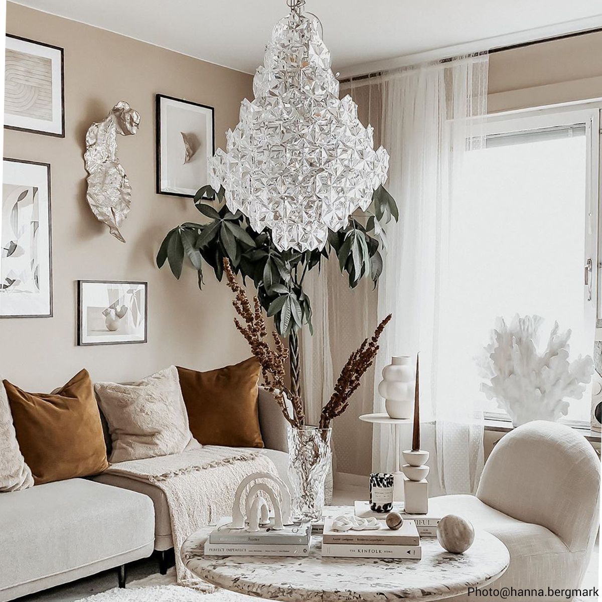 Glamour lampa wisząca Monarque na łańcuchu nad łóżko chrom - MLAMP.pl