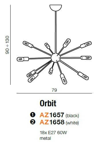 Industrialna lampa wisząca Orbit sticks do pokoju czarna czarny - MLAMP.pl