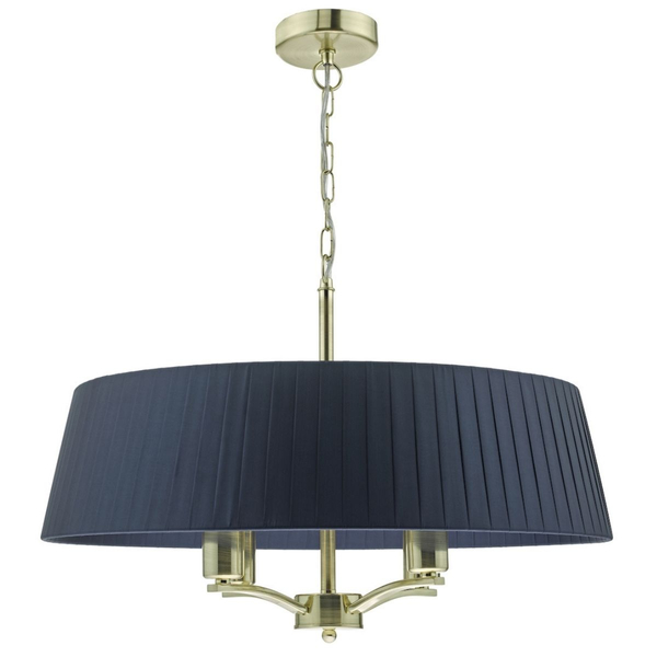 Żyrandol z abażurem Cristin CRI0423 Dar Lighting vintage mosiądz ...